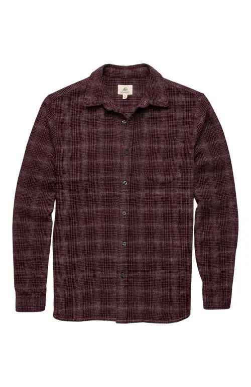 SURFSIDE SUPPLY CO. Brian Brushed Plaid Shirt - Cabernet Heather