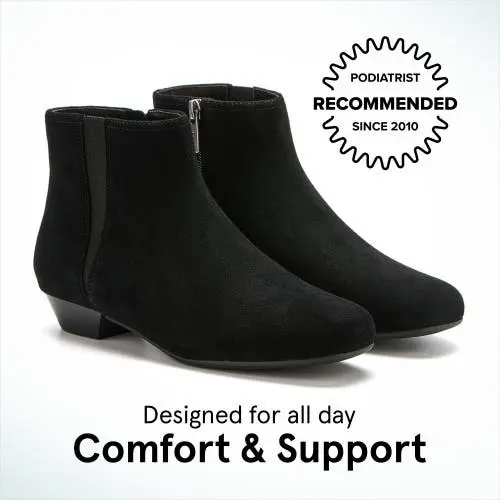 ABEO Via Ankle Boots - Black Suede - Regular