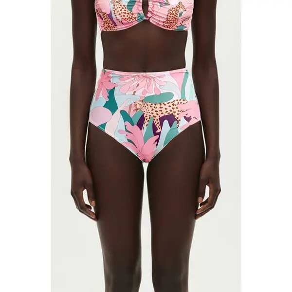 JESSIE ZHAO NEW YORK Jungle Rose Reversible Bikini Bottom - Pink