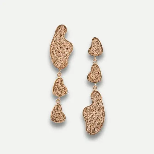 DANIELA MILLAN JEWELRY Sculpture Asymmetrical Earrings - Gold