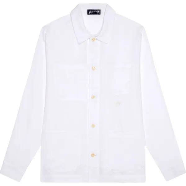 Vilebrequin Linen Solid Overshirt - Blanc