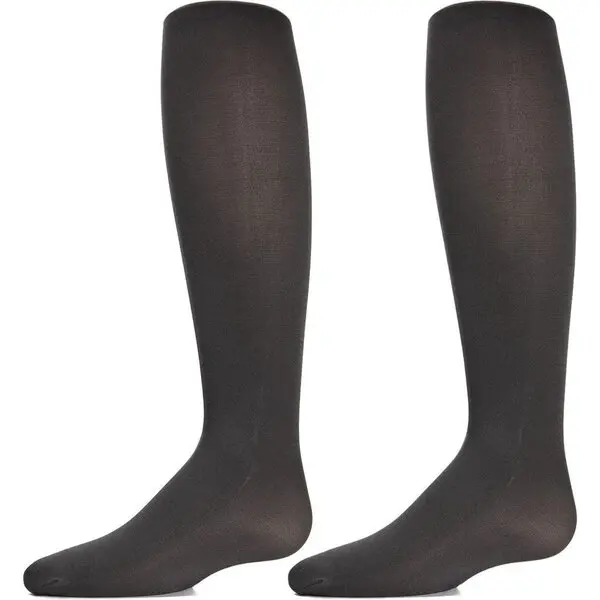 MEMOI Essentials Nylon Tights 2-pair Pack - Charcoal