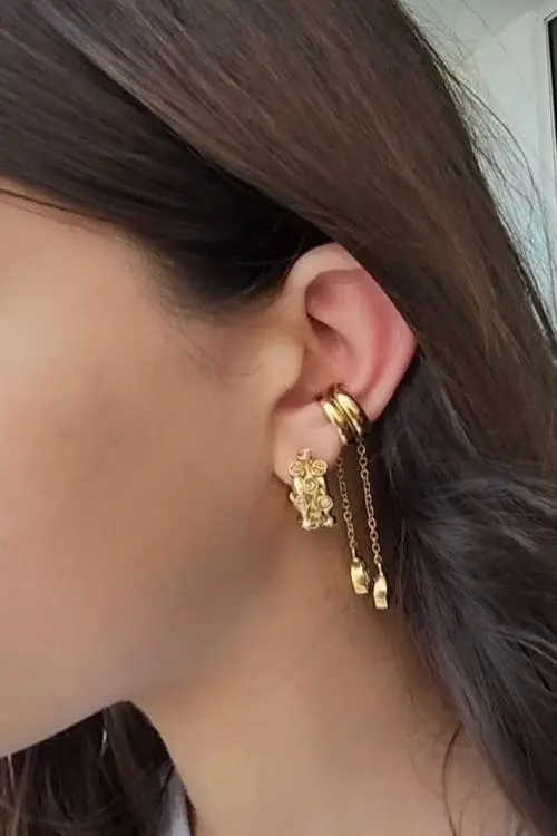 DANIELA MILLAN JEWELRY Plated Brass Hoop Earrings
