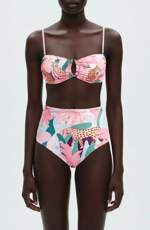 JESSIE ZHAO NEW YORK Jungle Rose Reversible Bandeau Top - Pink