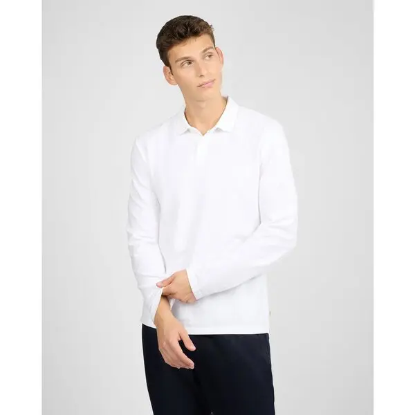 Onia Long Sleeve Pique Polo - White