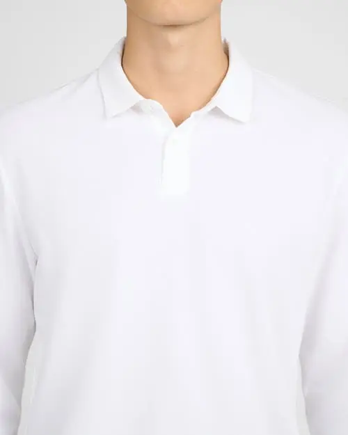Onia Long Sleeve Pique Polo - White