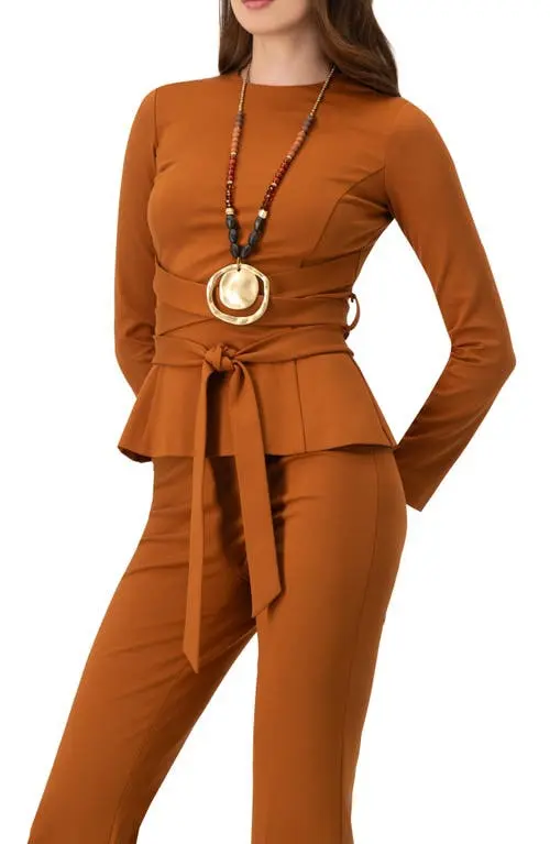 IVONNE Long Sleeve Tie Top