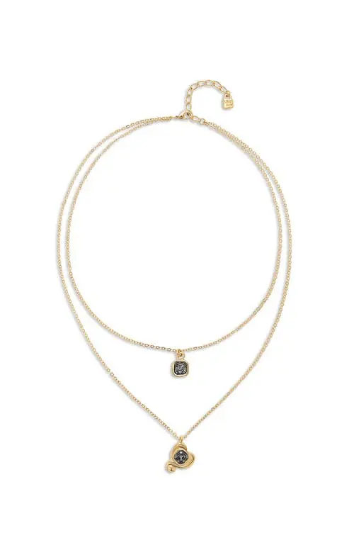 UNODE50 Multi-layer Pendant Link Chain Necklace - Gold