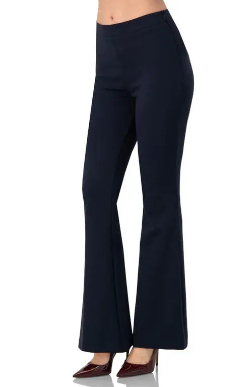 IVONNE Semi-flared Trousers - Navy Blue