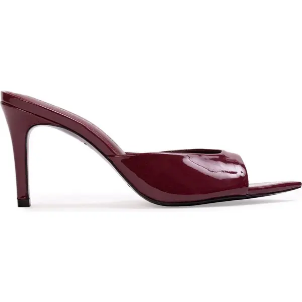 BLACK SUEDE STUDIO Brea 80 Patent Mule - Ruby Patent Leather