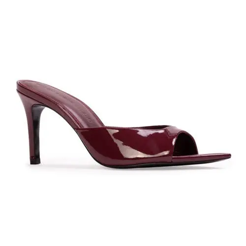 BLACK SUEDE STUDIO Brea 80 Patent Mule - Ruby Patent Leather