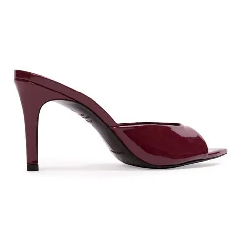 BLACK SUEDE STUDIO Brea 80 Patent Mule - Ruby Patent Leather