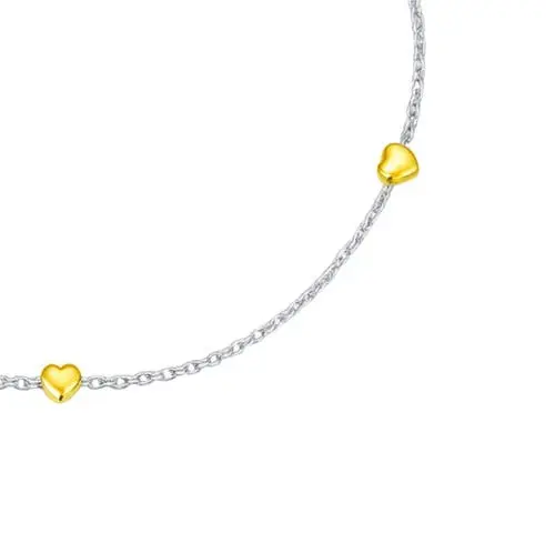 DONATELLO GIAN Two-tone Heart Brass Bracelet