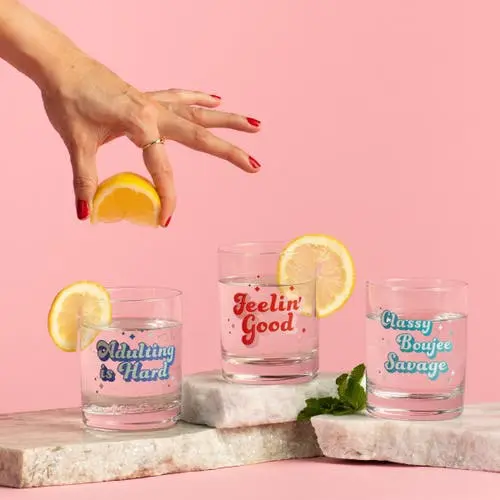 TOTALEE GIFT Feelin Good Rocks Glass 18 Oz