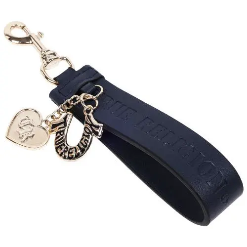 True Religion Bag Charm Keychain - Navy