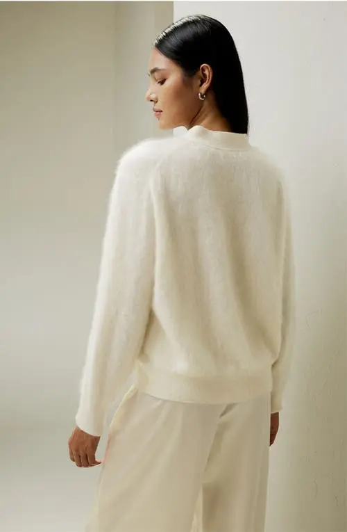 Lilysilk Hestia Button Front V-neck Cardigan - White