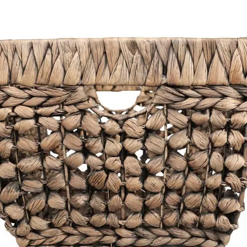 HAPPIMESS Aria Handwoven Water Hyacinth Nesting Storage Baskets With Handles - Brown