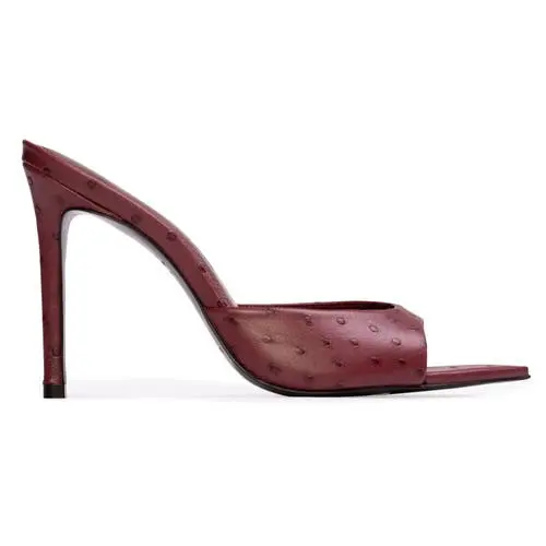 BLACK SUEDE STUDIO Brea Ostrich Mule - Ruby Ostrich Leather