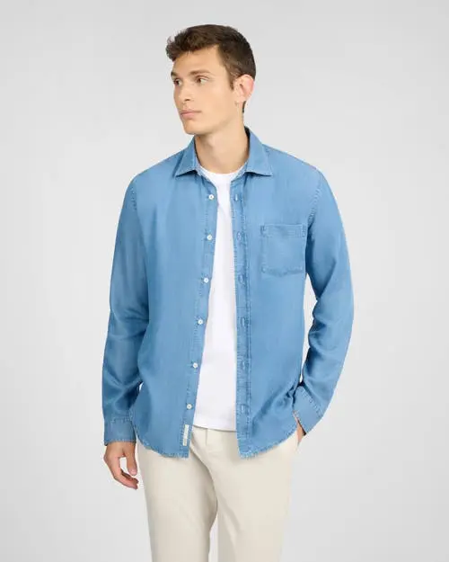 Onia Denim Chambray Long Sleeve Shirt