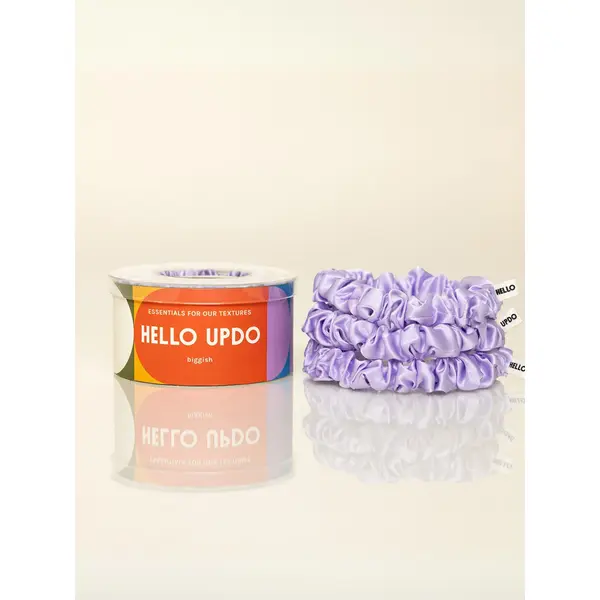 HELLO UPDO Flora Silk Scrunchie Set - Lilac