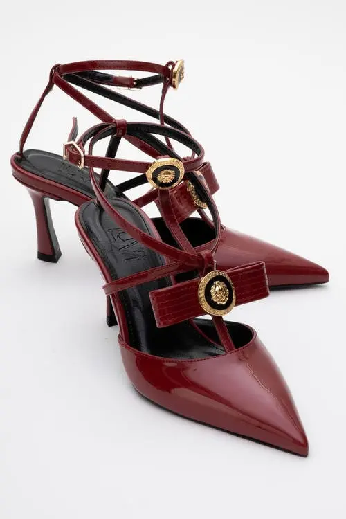 PROLOGUE SHOES Peal Pointed Toe Pump - Burgundy Patent