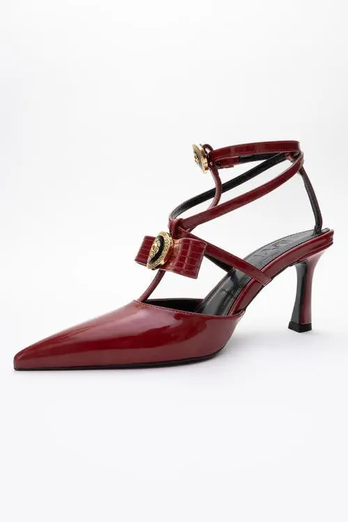 PROLOGUE SHOES Peal Pointed Toe Pump - Burgundy Patent