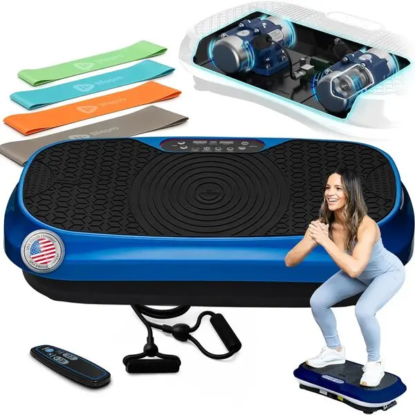 LIFEPRO Waver Mini Vibration Plate Exercise Machine For Muscle Toning & Recovery - Blue