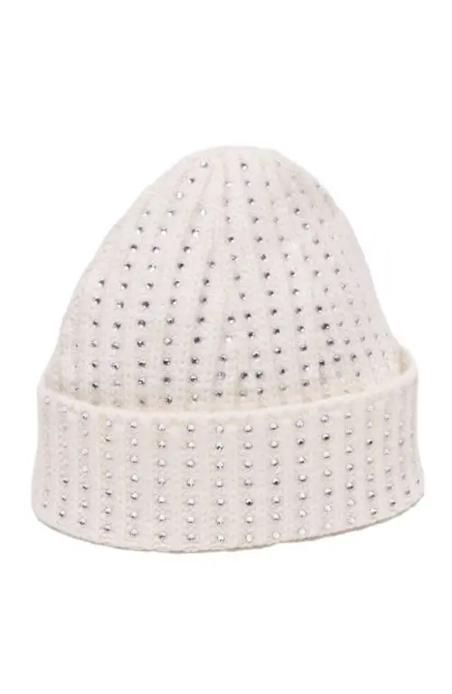 Maje Wool And Rhinestone Beanie - Ecru