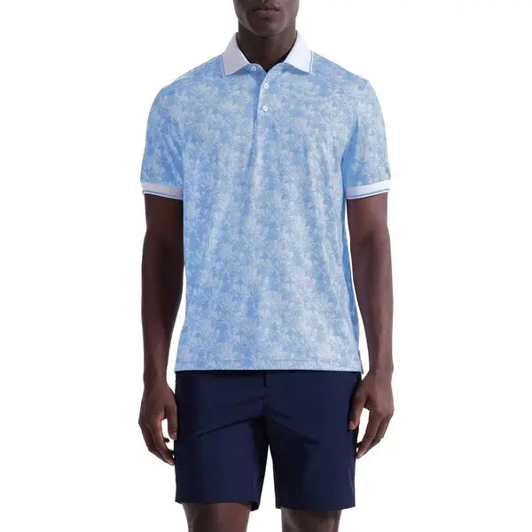 Bugatchi Three-button Performance Polo - Sky