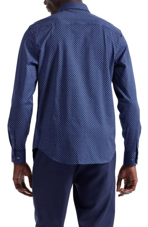 Bugatchi Jules Ooohcotton® Geo Print Button-down Shirt - Navy