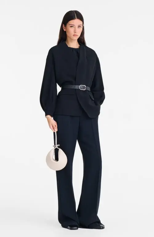Longchamp Le Roseau Leather Wristlet Clutch