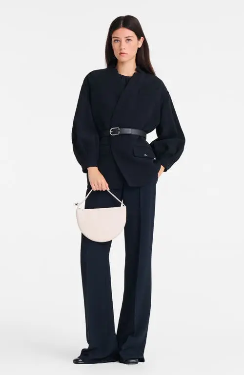 Longchamp Le Roseau Leather Wristlet Clutch
