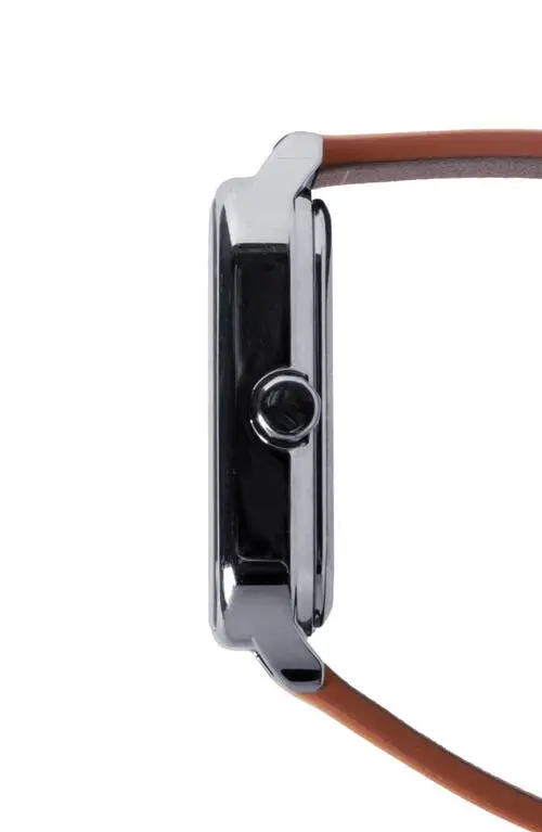 Casio Moonphase Leather Strap Watch - Brown