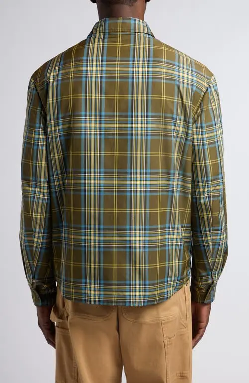 Moncler Plaid Nylon Snap-up Shirt