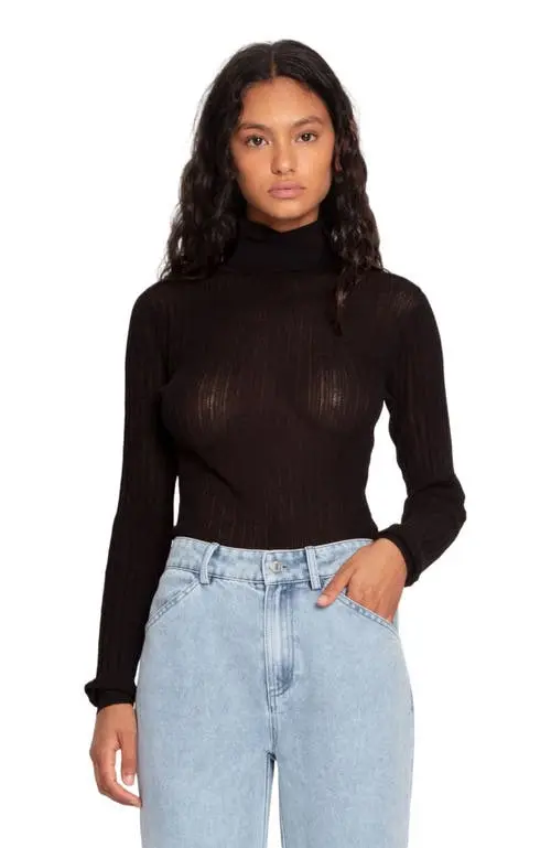 BELLE & BLOOM Knitted Turtleneck - Black
