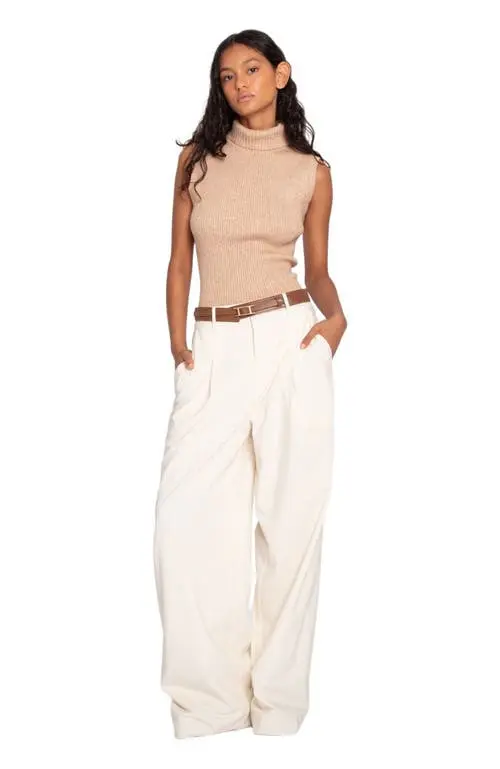 BELLE & BLOOM Equation Sleeveless Turtleneck Knit - Camel