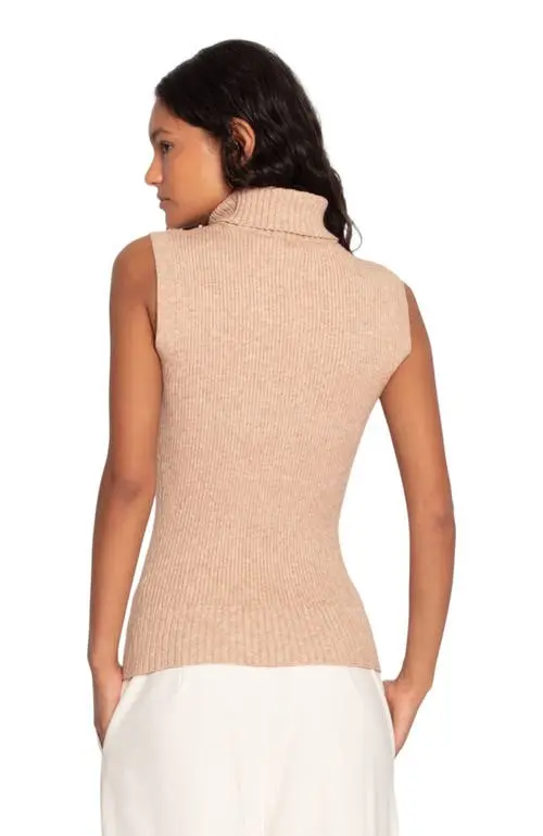 BELLE & BLOOM Equation Sleeveless Turtleneck Knit - Camel