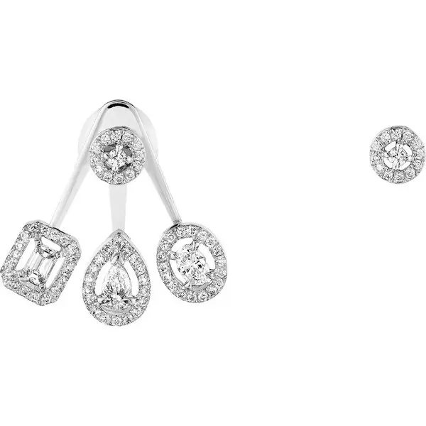 Messika My Twin Mono Mismatched Diamond Earrings - White Gold/diamond