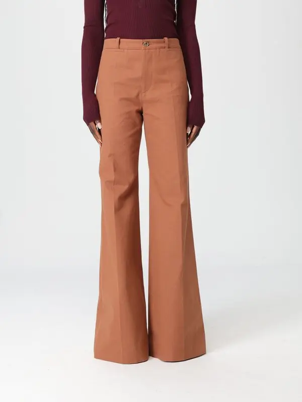 Chloé Wide Leg Tailored Trousers - Brown