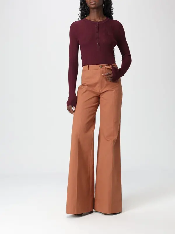 Chloé Wide Leg Tailored Trousers - Brown