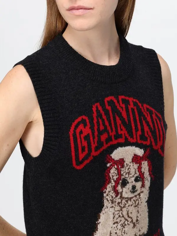 GANNI Knit Vest - Black