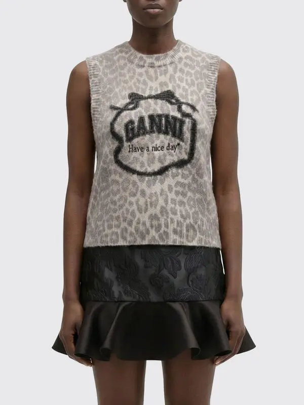 GANNI Knit Vest - Brown