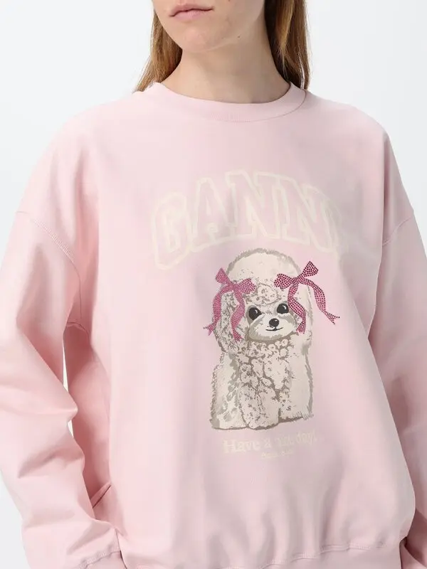 GANNI Graphic Sweatshirt - Pink