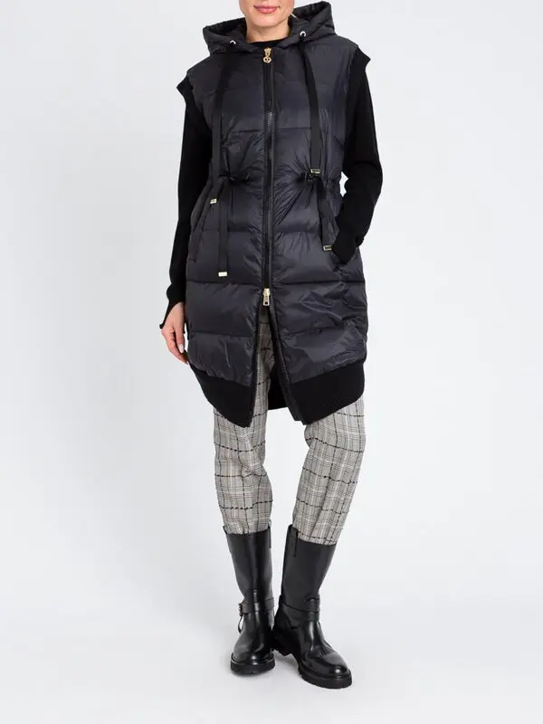 TWINSET Puffer Vest With Drawstring Waist And Hood