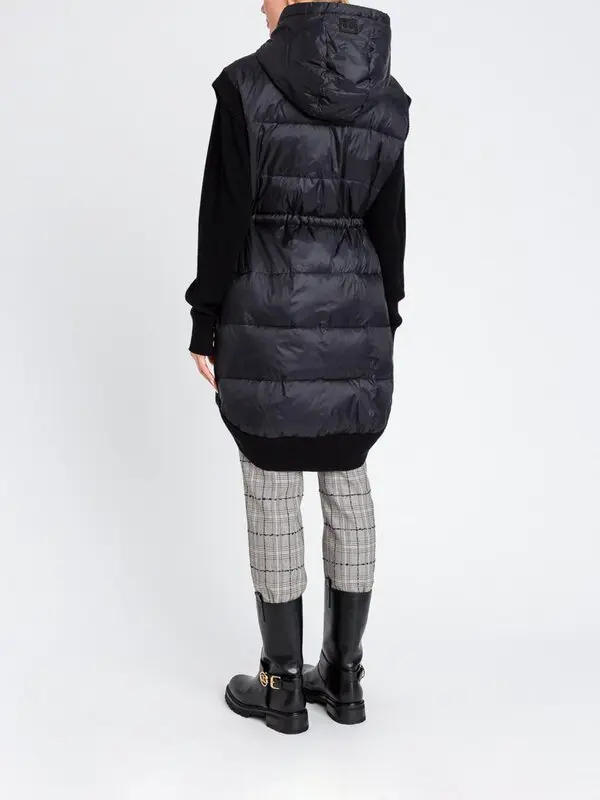 TWINSET Puffer Vest With Drawstring Waist And Hood
