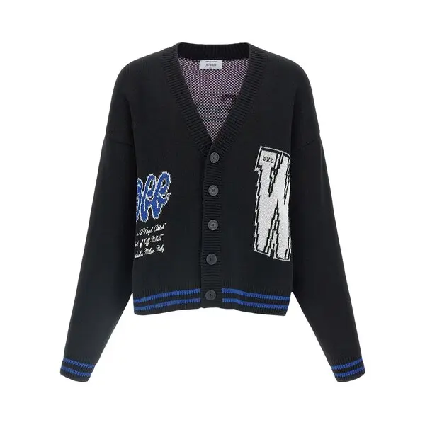 Off-White 00 Glide Diagonal Varsity Knit Cardigan