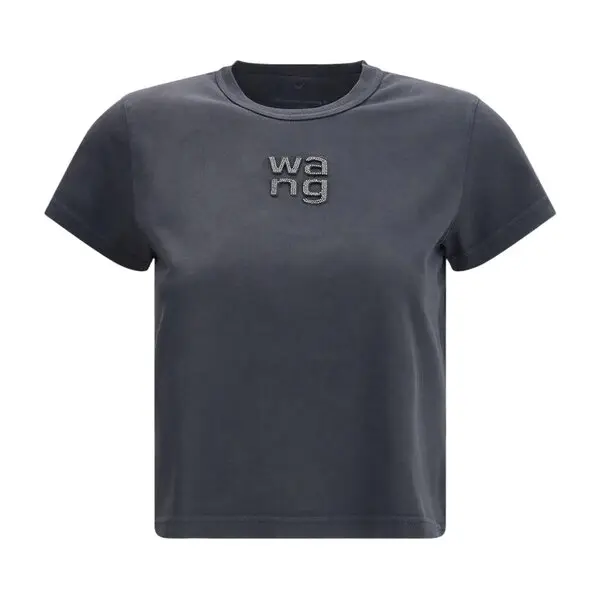 Alexander Wang Shrunken Tee With Hotfix Logo