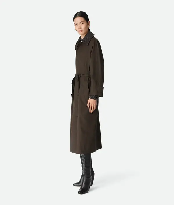 Bottega Veneta Cotton Trench Coat - Deep Moss