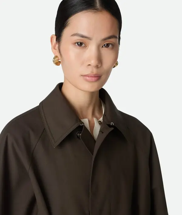 Bottega Veneta Cotton Trench Coat - Deep Moss