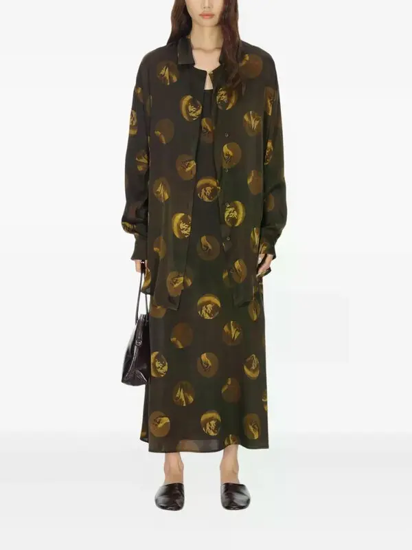UMA WANG Circular-print Silk-blend Shirt